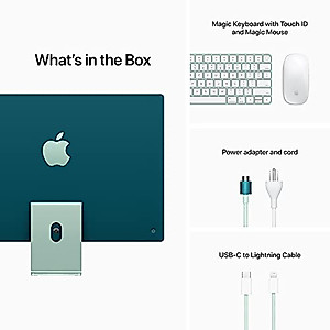 Apple 2021 iMac All in one Desktop Computer with M1 chip: 8-core CPU, 8-core GPU, 24-inch Retina Display, 8GB RAM, 256GB SSD Storage, Matching Accessories. Works with iPhone/iPad; Green