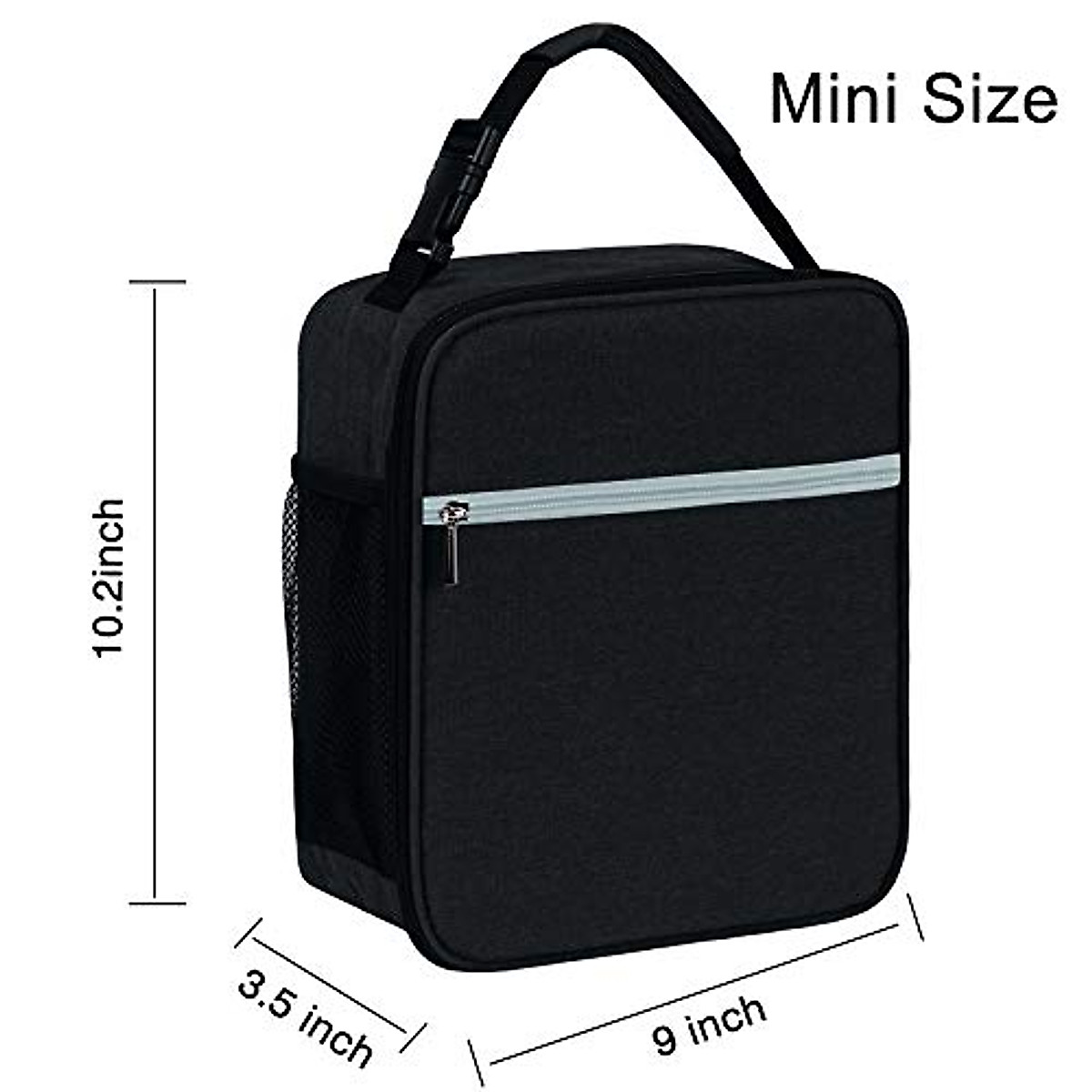 Insulated Lunch Box for Men Adults Portable Lunch Bag Women with Water Bottle Holder Reusable Lunch Tote Bag Soft Lunch Container Leak-proof Cooler Bag for Work Office Picnic, Black and White