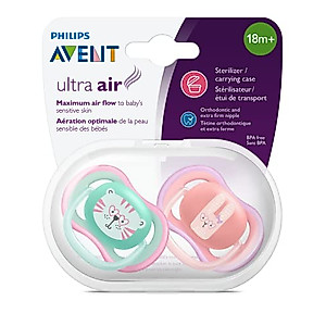 Philips Avent Ultra Air Pacifier, 18+ Months, Pink and Green, 4 Pack, SCF349/45