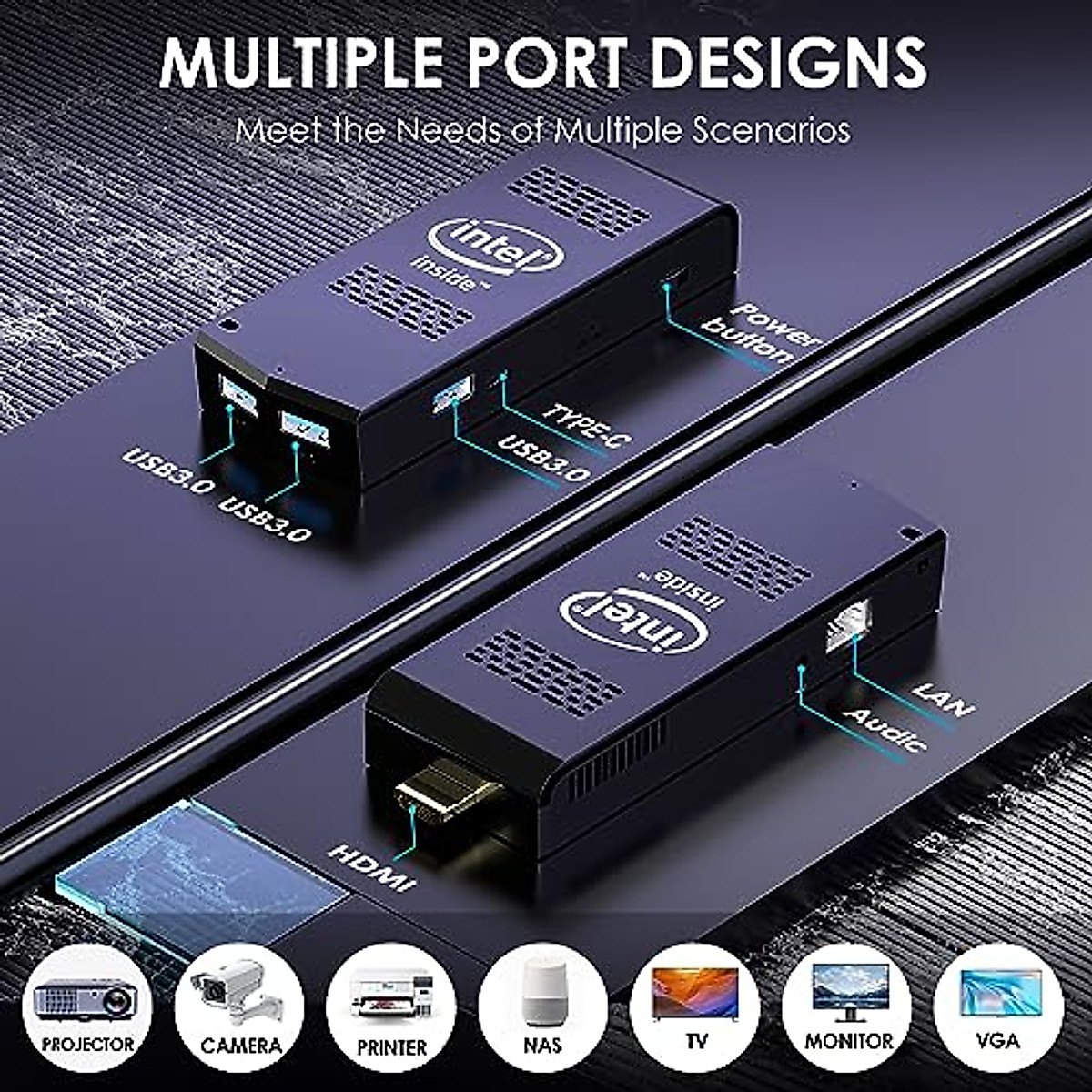 [1TB Stick PC] Mini PC Stick Windows 11 Pro,Intel Compute Stick Equipped 1TB SSD M.2 SATA 3 Storage 8GB RAM,Celeron N4020,Support Type-c PD,Auto Power on,Home/Business Small Computer