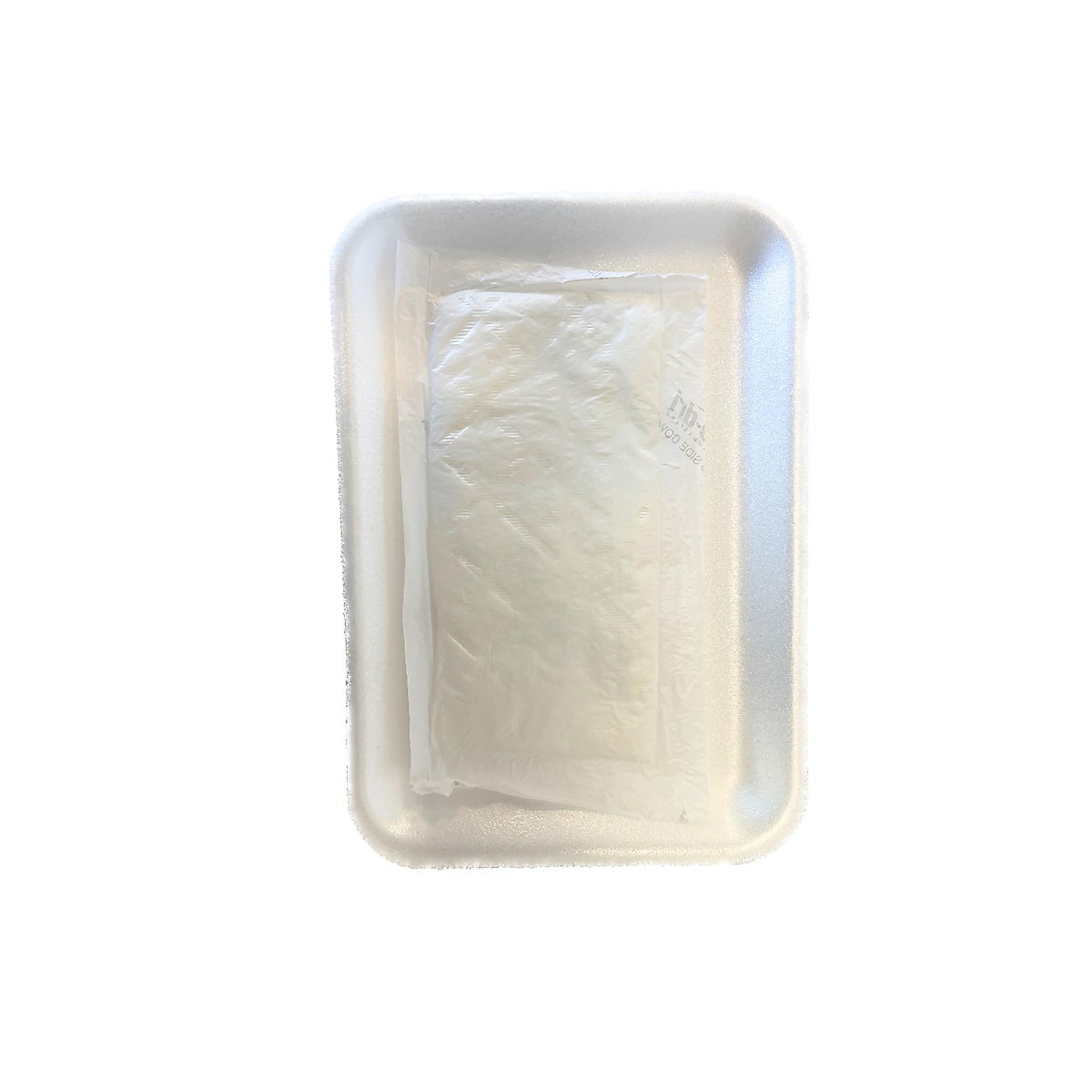 White Foam Trays with Absorbent Meat Pads For Meat Poulty Fish Size 8 1/4" x 5 3/4" (12)