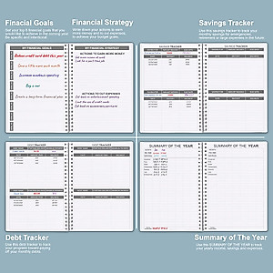 Budget Planner & Monthly Bill Organizer with Pockets. Expense Tracker Notebook, Budgeting Journal and Financial Planner Budget Book to Control Your Money, PP Cover, A5 – Blue Watercolor