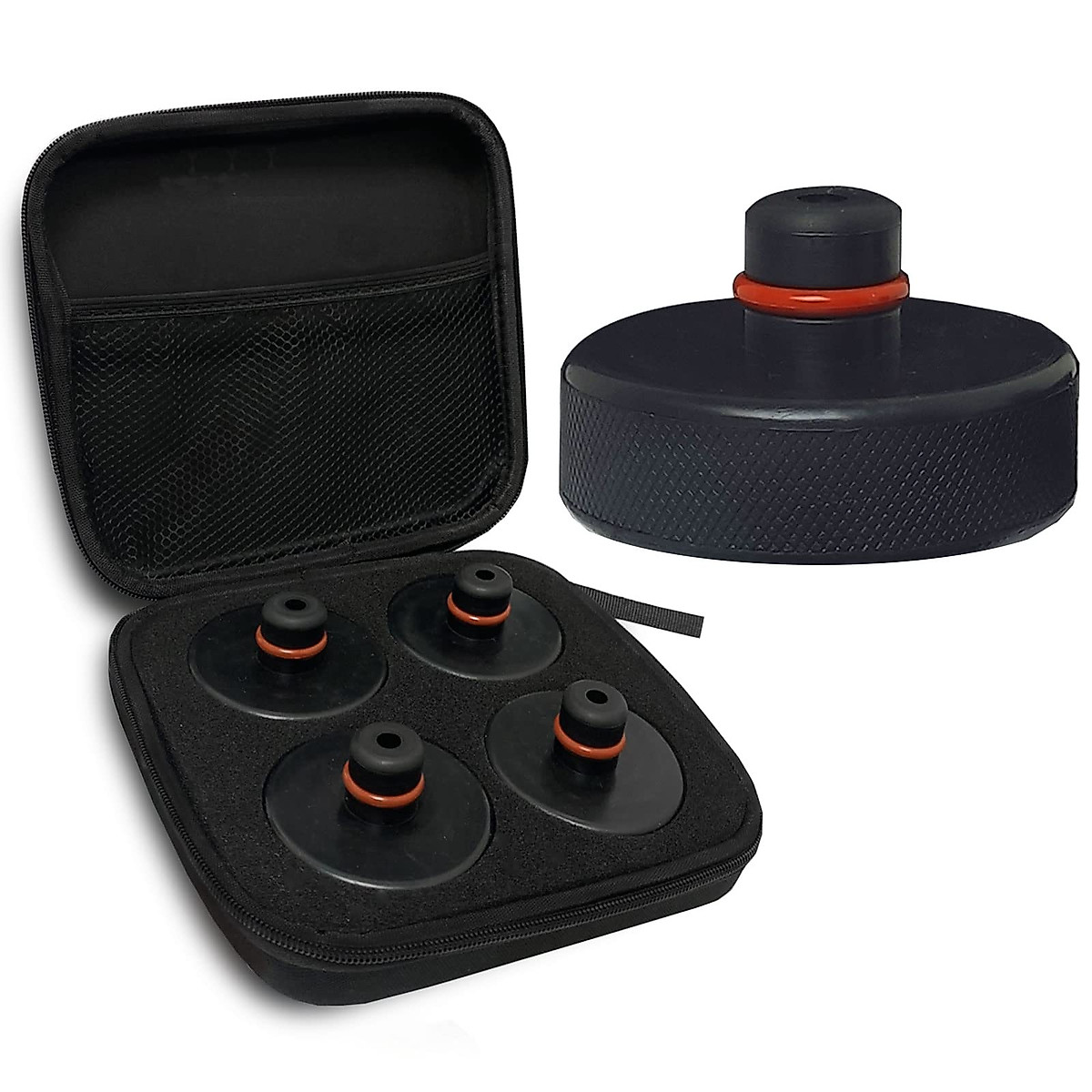 SYOAUTO Jack Pad for Tesla Model 3/Y/S/X Tesla Pucks Rubber Lifting Jack Pad 4 Packs Tesla Model Y Accessories 2024 2023 2022 2021