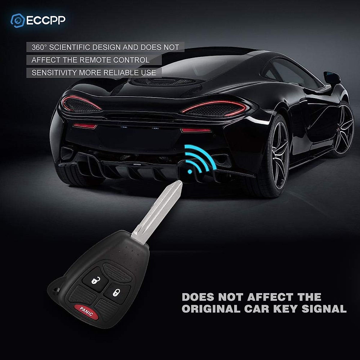 ECCPP OHT692713AA 2X Replacement fit for Uncut Keyless Entry Remote Control Car Key Fob (only Shell Case) for C hrysler for D odge for J eep Series OHT692713AA OHT692427AA OHT692714A M3N5WY72XX