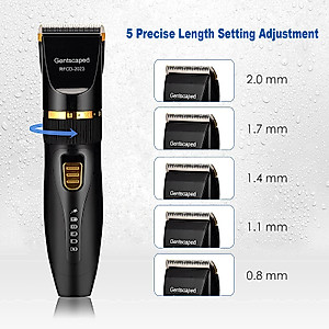 Professional Rechargeable Hair Clippers for Men,Gentscaped Hair Trimmers Cordless Precision Power,Barber Shavers Hair Cutting Kit,Titanium Steel Blade and LED Digital Display