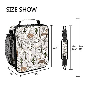 ElliTarr Insulated Lunch Bag for Men Kids Lunch Box for Women Leak Proof Small Cooler Bag Thermal Bag for 5 Hours with Adjustable Shoulder Strap Cute Deer Beige