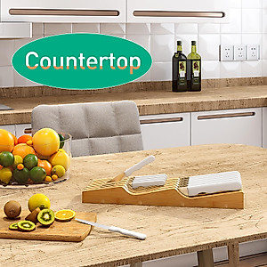 Drawer Knife Block Organizer, Bamboo Wood Drawer Knife Organizer, Protecting Knife Organizer Block