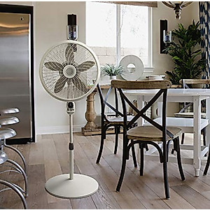 Lasko Cyclone Pedestal Fan, Adjustable Height, Remote Control, Timer, 3 Speeds, for Bedroom, Kitchen, Office and Living Room, 18", White, 1885, Large