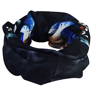 Obacle Motorcycle Face Mask Sun UV Dust Wind Protection Tube Mask Seamless Bandana Face Mask for Men Women Bike Riding Cycling Biker Fishing Outdoor Festival (Wolf Open Mouth Big Blue Nose)