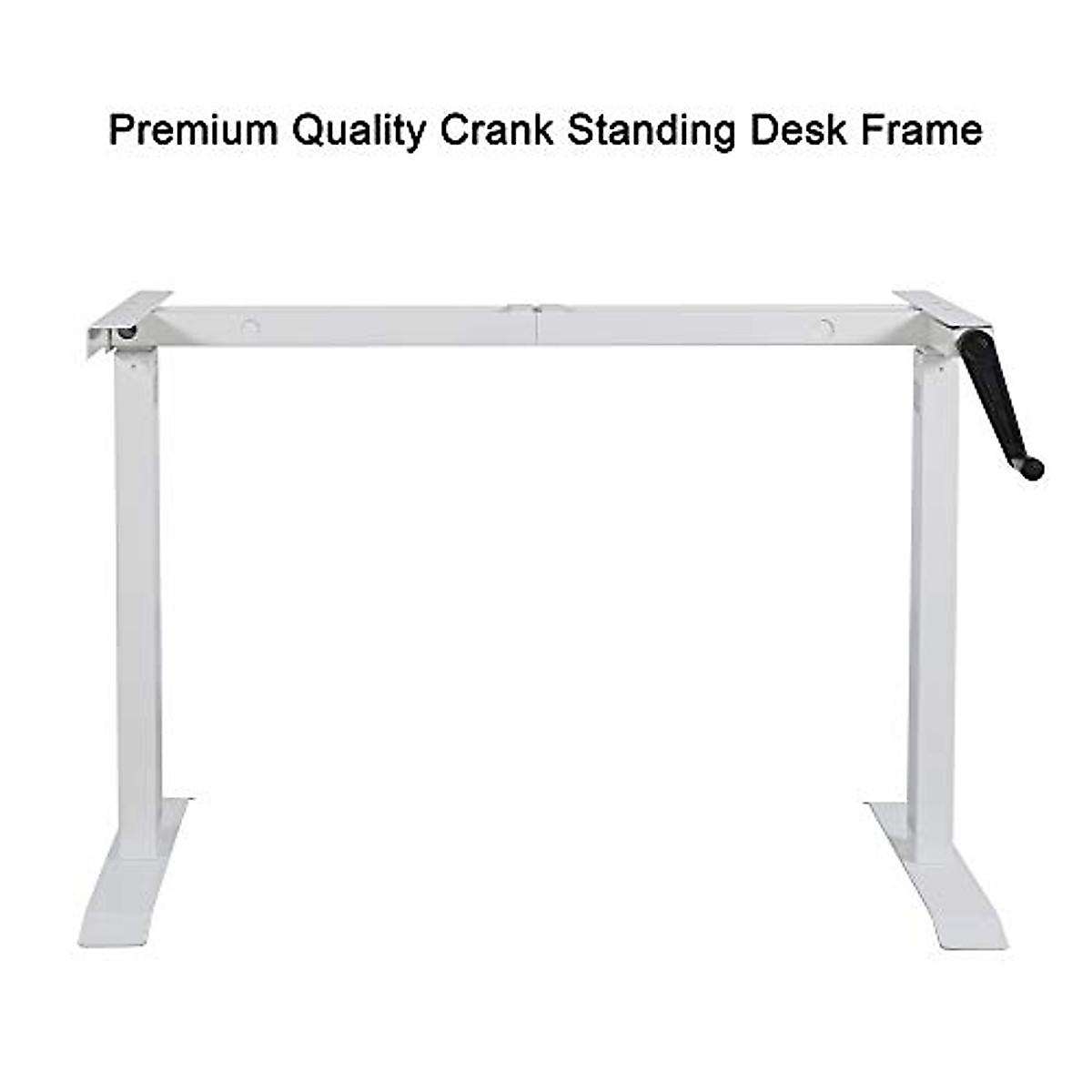 UNICOO – Primum Quality 55.12 x 27.6 Inch Crank Height Adjustable Standing Desk, Sit to Stand up Desk, Home Office Computer Table (White Frame/Ancient Oak Top-55IN-Crank)