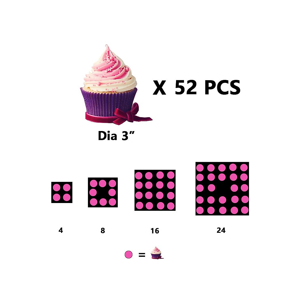 SinoAcrylic 4 Tier Square Cupcake Stand With Fantastic Plate - Dessert Display Holders - Black Stacked Party Cupcake Tree - Tiered Cake Stand - Cupcake Tower for Parties Birthday