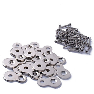 (Pack of 40) Figure 8 Table Top Fasteners with Screws, Heavy Duty 12 Gauge Steel, Table Top Connector, Desk Top Fasteners Clip