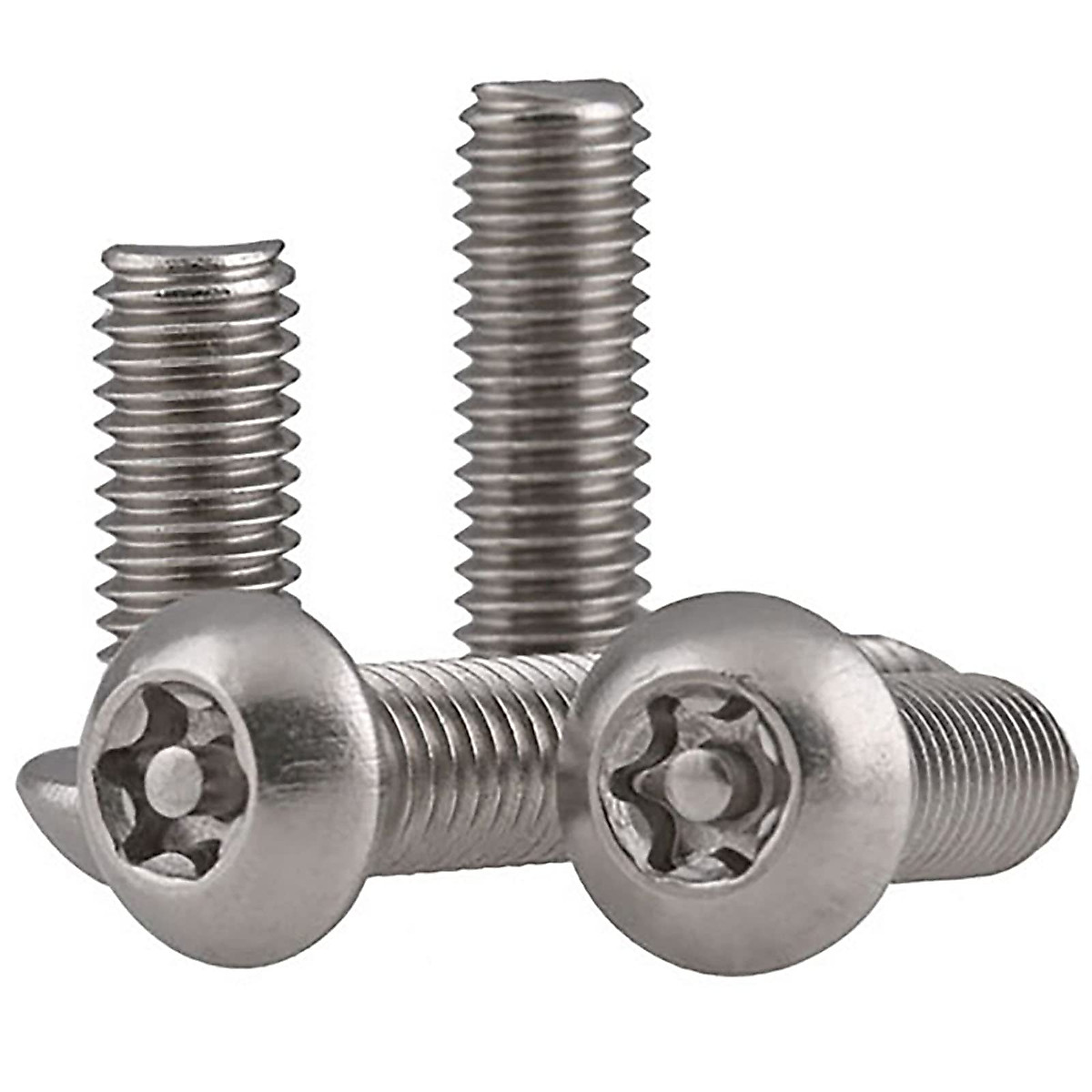 CREULT Safe Bolts Torx with Needle Drive M12 Size Round Head Security Male Screws 1.75mm Thread Pitch Stainless Steel Fasteners Metric (6, 20mm Length)