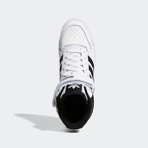adidas Men's Forum Mid Sneaker, White/Black/White, 10