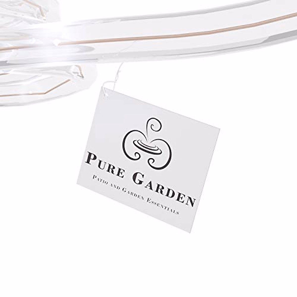 Pure Garden 50-LG1008 Outdoor Rope Solar Powered Cable String 100 LED Lights with 8 Modes for Patio Backyard, Garden, Events (Cool White)