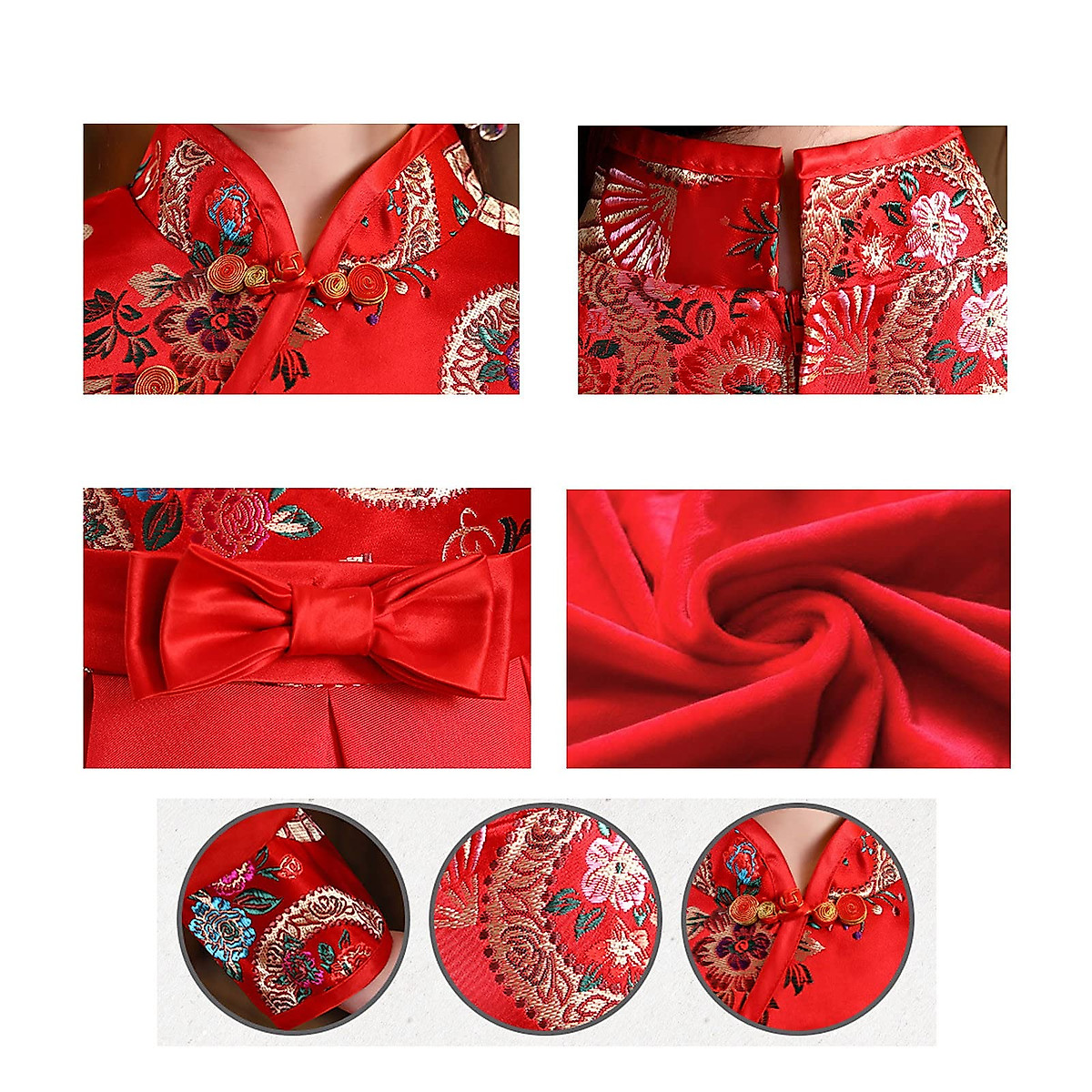 Toddler Bunny Dress Tang Thick Baby Girls Kids Clothes Suit Dresses Toddler Year Girls First Birthday (Red, 13-14 Years)