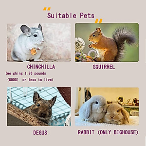 Chinchilla House Pet House Chinchilla Hideout Natural Wooden No Paint Wooden peg Safe Durable Teeth Grinding (TWOSTORY)