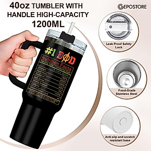 Christmas Gifts for Him Grandpa Father Dad Husband Men Boys, DadPool 40oz Tumbler with Lid, Funny Movie Character Travel Cup, Antihero Mug with Funny Definition, Birthday Gifts for Movie Lover