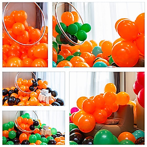 100pcs Orange Balloons, 12 inch Orange Latex Party Balloons Helium Quality for Halloween,Graduation,Birthday Party, Baby Shower,Gender Reveal, BacheloretteParty Party Decoration (with Orange Ribbon)…