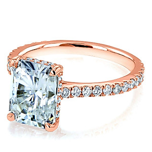 Kobelli Radiant-cut Moissanite Engagement Ring 3 1/10 CTW 14k Rose Gold, 7.5