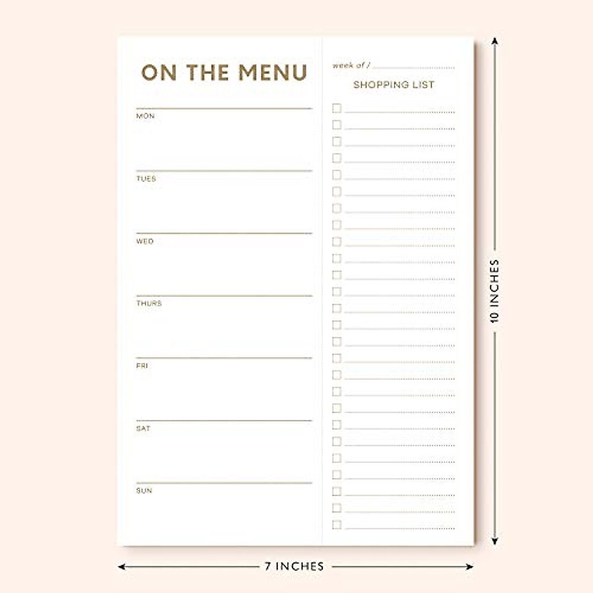 Sweetzer & Orange Gold Meal Planner and Grocery List Magnetic Notepad. 7x10” Meal Planning Pad with Tear Off Shopping List. Plan Weekly Menu Food for Weight Loss or Dinner List for Family!