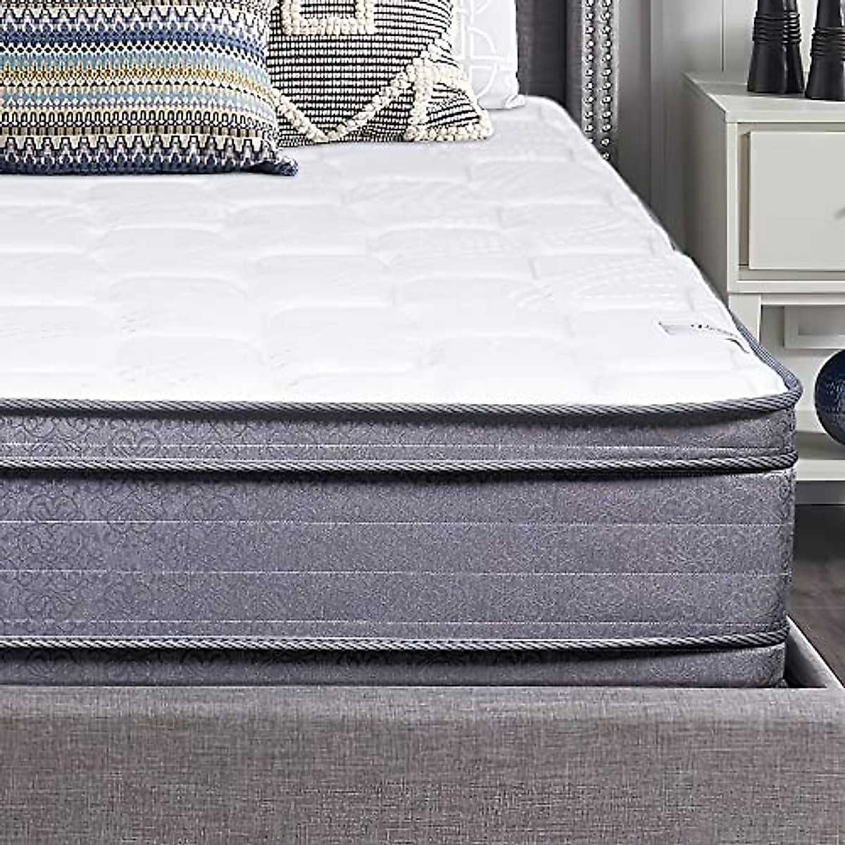 Treaton, 12-Inch Double Sided Foam Encased Double Pillow Top Medium Plush with Exceptional Back Support Mattress, King