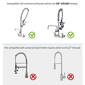 IMLEZON Pre Rinse Sprayer Commercial Sink Faucet Spray Valve Chrome Finished (Grey)