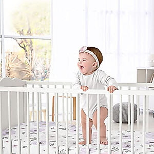 Sweet Jojo Designs Lavender Purple, Pink, Grey and White Baby or Toddler Fitted Crib Sheet for Watercolor Floral Collection - Rose Flower