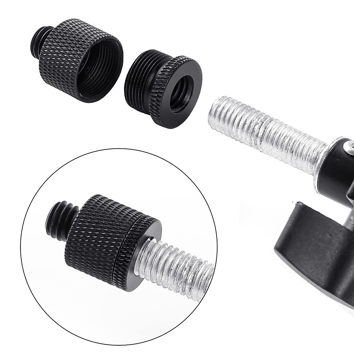 8 Pieces Mic Stand Adapter 5/8 Female to 3/8 Male and 3/8 Female to 5/8 Mic Thread Adapter Set Male Screw Adapter Thread for Camera Monitor Tripod Thread for Adapter Microphone