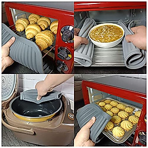 Hotsyang Silicone Trivets, Silicone Trivets for Hot Pots and Pans,Silicone Trivets for Hot Dishes,Trivets Mats,Hot Pads for Kitchen Counter, Silicone Hot Pads of 2 pcs, 9x12 Inch Rectangular (Black)