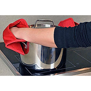 DII Heat Resistant Quilted Cotton Pot Holder Set, Designed with Space to Personalize Allowing a Customized Design, 7x9, Red, 3 Count