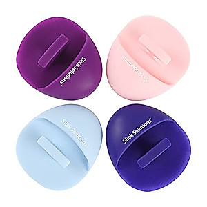 Slick- Silicone Facial Cleansing Brush, 4 Pack, Silicone Face Scrubber, Face Brush, Face Scrubber Exfoliator, Face Cleansing Brush, Exfoliating Brush, Face Wash Brush, Silicone Face Brush