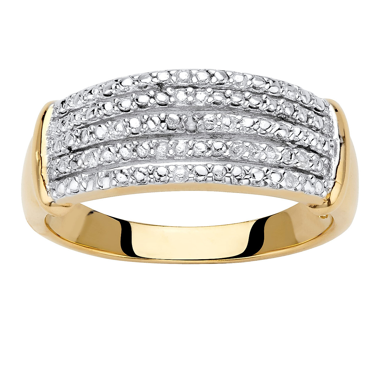 PalmBeach Yellow Gold-plated Genuine Diamond Accent Ring Sizes 6-12 Size 9