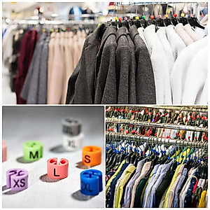 MECCANIXITY Clothes Hanger Marker S Size Tag Fit 3.5mm Rod White for Garment Clothing Color Coding, Pack of 100