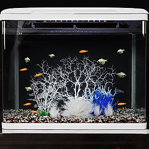 MyLifeUNIT Aquarium Plants, 7 Pack Artificial Coral Ornament for Fish Tank Decorations (White)