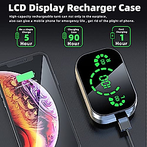 FADACHY Wireless Earbuds,Bluetooth 5.3 in Ear Headphones Built-in Microphon,HiFi Stereo Sound,LCD Recharger Case,Touch Control Earphones for Sport Running Waterproof,Black