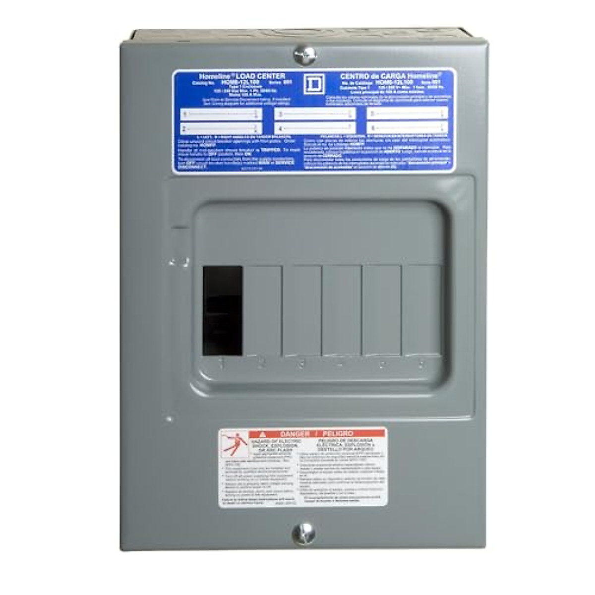 Square D by Schneider Electric HOM612L100SCP Homeline 100 Amp 6-Space 12-Circuit Indoor Surface, No Size, No Color