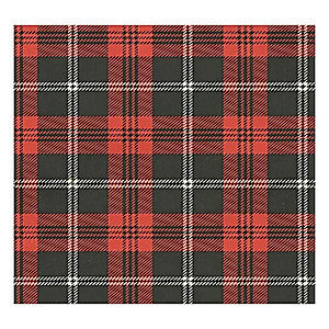 Red Black Plaid Vacuum Thermos Christmas Tartan Check Insulated Water Bottle Stainless Steel Double Wall Flask Bottles, Sports Coffee Travel Mug Cup Genuine Leather Cover BPA Free 17 Oz