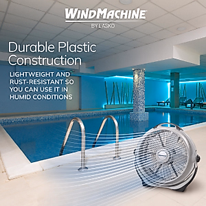 Lasko 3300 Wind Machine Air Circulator Portable High Velocity Floor Fans, for Indoor Home Cooling Breezes and, White Noise in Bedroom