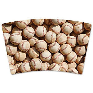 Mugzie Old Baseballs Travel Mug with Insulated Wetsuit Cover, 16 oz, Black