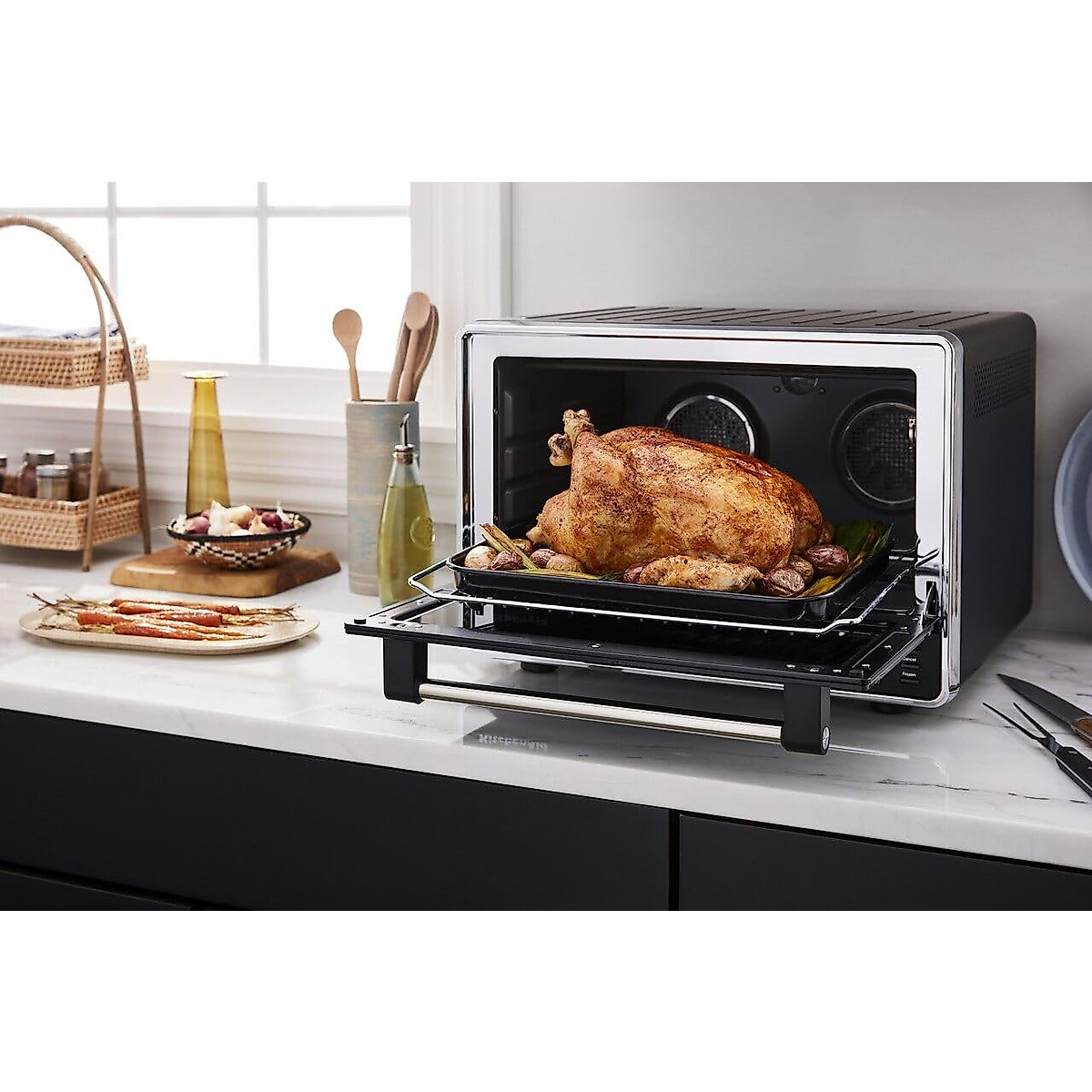 KitchenAid Dual Convection Countertop Oven with Air Fry and Temperature Probe - KCO224BM, Black Matte