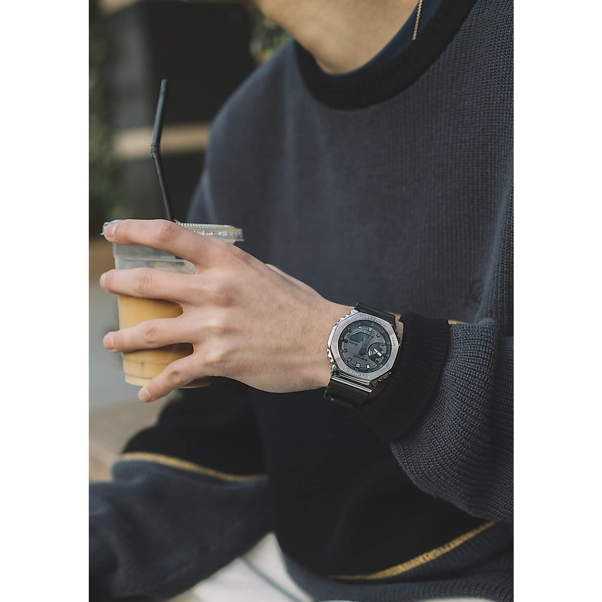 Casio GM-2100-1AJF G-Shock Men's Watch, Metal Cover, Black