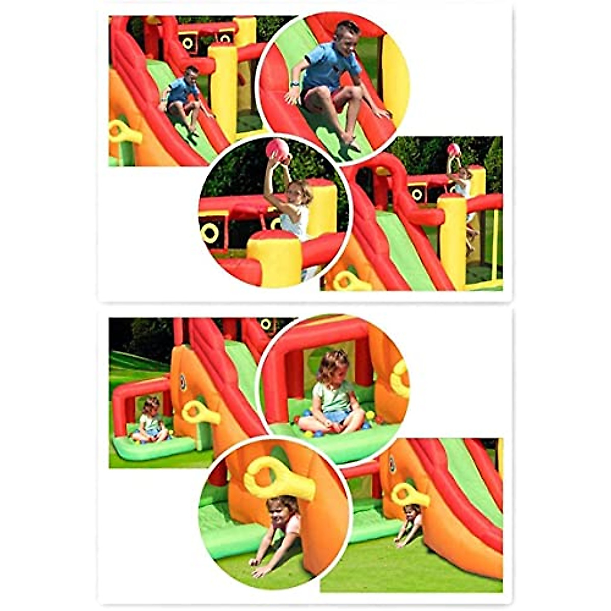 Inflatable Castle for Children,/Indoor and Outdoor Large-Scale Park Trampoline/Slide Rock Climbing/Small Household Playground/Safe and Non-Toxic/Easy to Clean