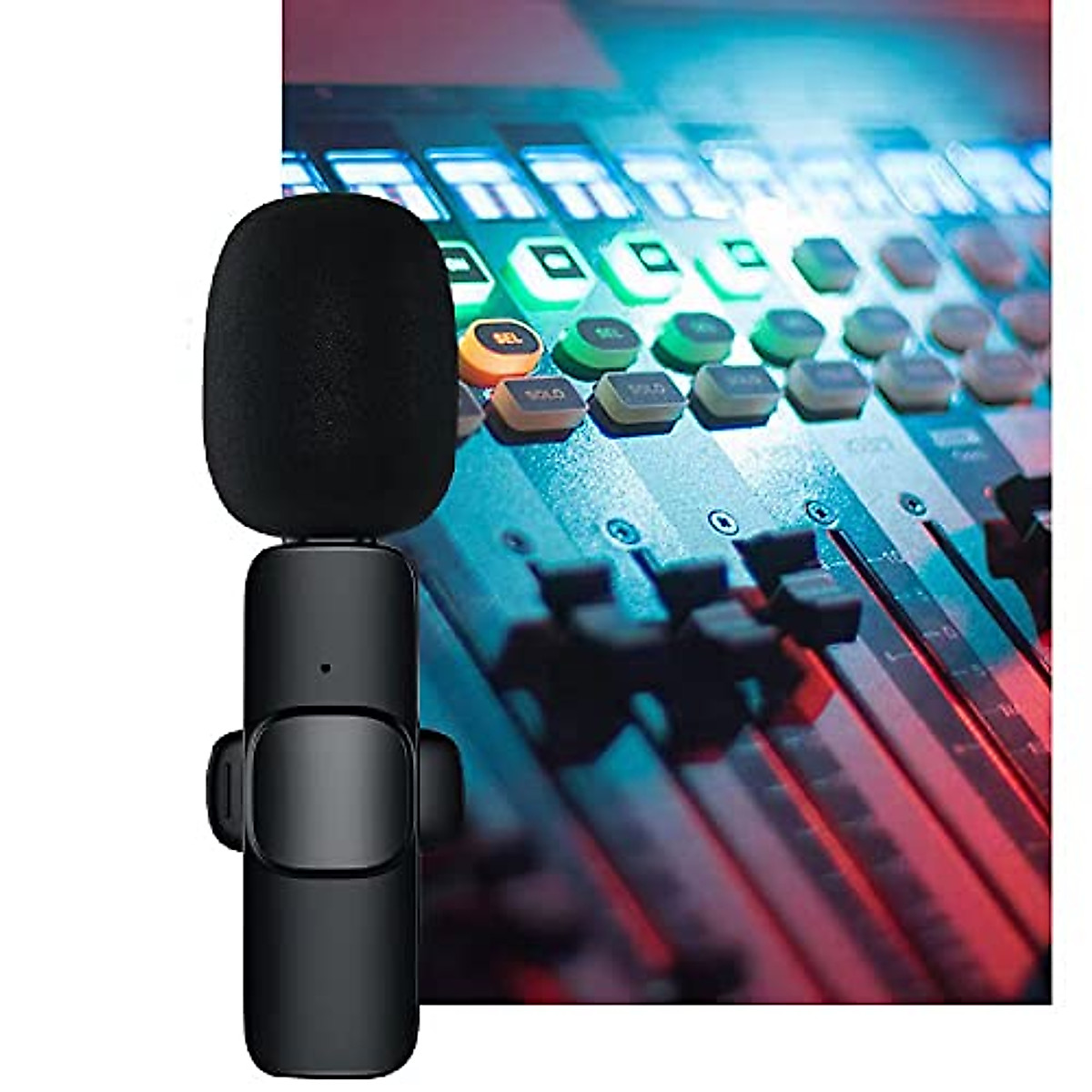 Futoice K35 Wireless Lavalier Microphone - Intelligent Noise Reduction Black Small Microphone with USB Cable for Video Vlog Podcast Outdoor Live Broadcast Interview Radio (Two Microphones & Receiver)