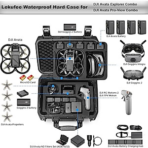 Lekufee Waterproof Hard Case Compatible with DJI Avata Pro Combo/DJI Goggles Integra/DJI Goggles 2/DJI RC Motion 2 and More DJI Avata Drone Accessories(Case Only)