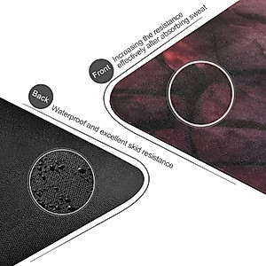 GOODOLD Red Dragons Scale Yoga Mat, 71 x 26 Inch Non-slip Yoga Mats Folding Travel Exercise Mat Indoor Outdoor Gym Pilates with Storage Bag for Women Men