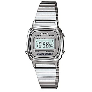 Casio Women's LA670WA-7 Silver Tone Digital Retro Watch