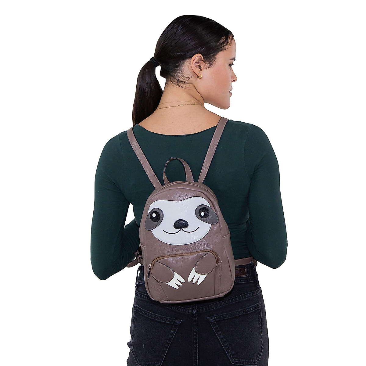 WonderMolly Sleepyville Critters - Mini Sloth Backpack in Vinyl Material