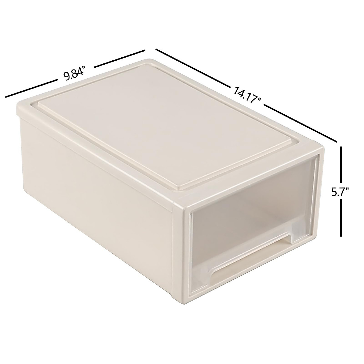 Neadas 13 Quarts 3 Packs Plastic Stacking Storage Drawers, Plastic Storage Drawer Unit