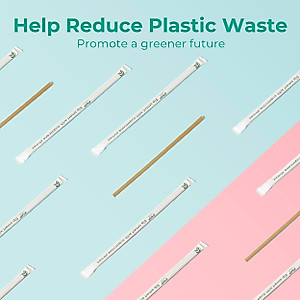 [125 Pack] Bubble Tea Straws 8.5 Inch Long - Black Wide Disposable Paper Drinking Straws, Biodegradable Compostable Eco-friendly Plastic Alternative, for Hot Cold Boba Pearl Milkshake Coffee Smoothie